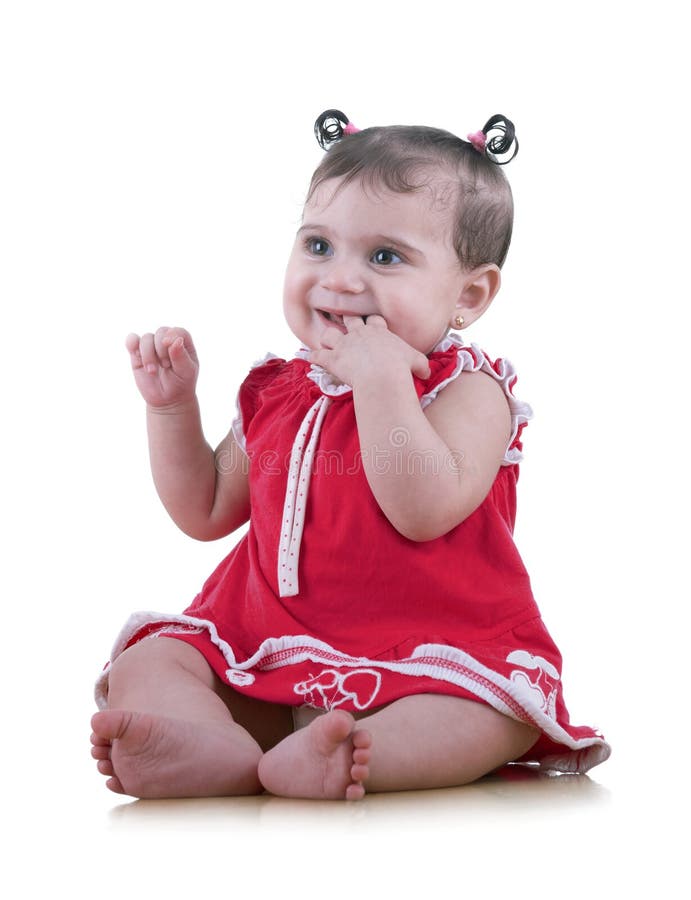 Het Jonge Meisje Van De Baby Stock Foto - Image of handen, vrolijk ...