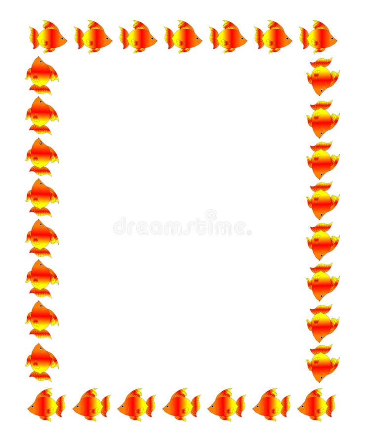 Het Kader Van Beeldverhaalvissen Stock Illustratie - Illustration of ...
