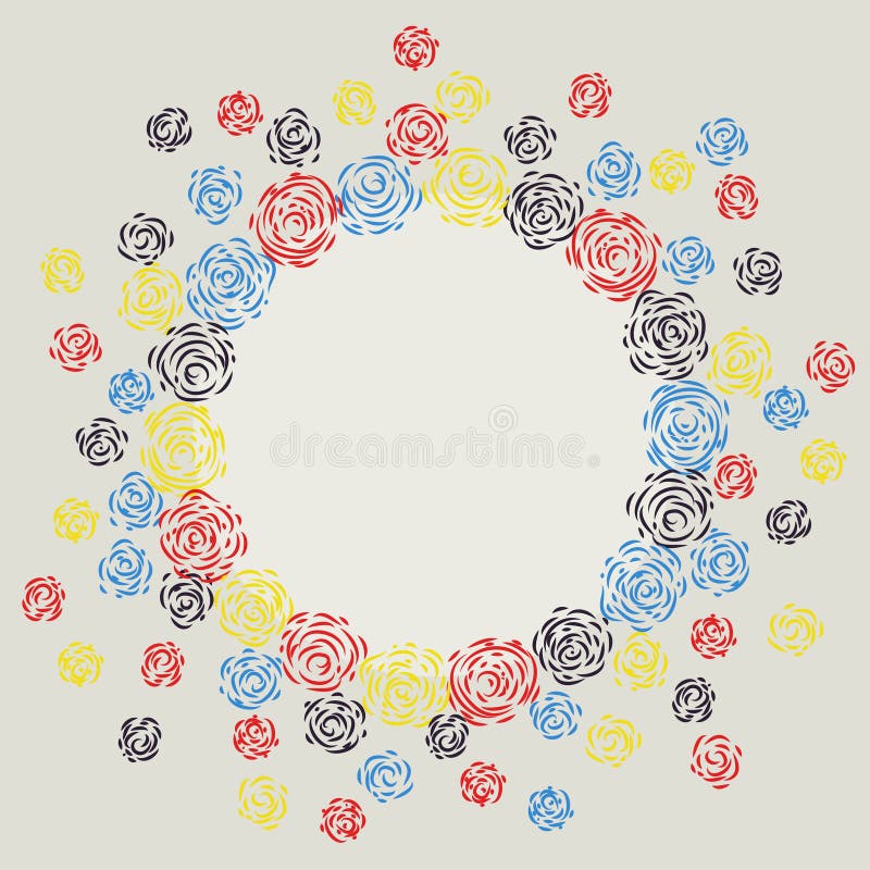 Het Kader Van Kleurenrozen Vector Illustratie Vector Illustratie ...