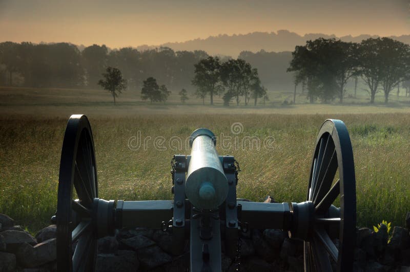 Het Kanon En De Schuur Van Gettysburg Stock Afbeelding - Image of ...