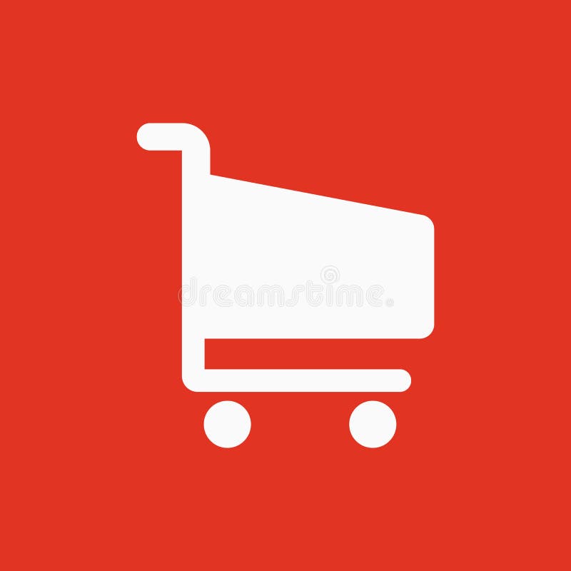 Het Kar Shoping Pictogram Het Symbool Van De Winkelkar Vlak Vector ...