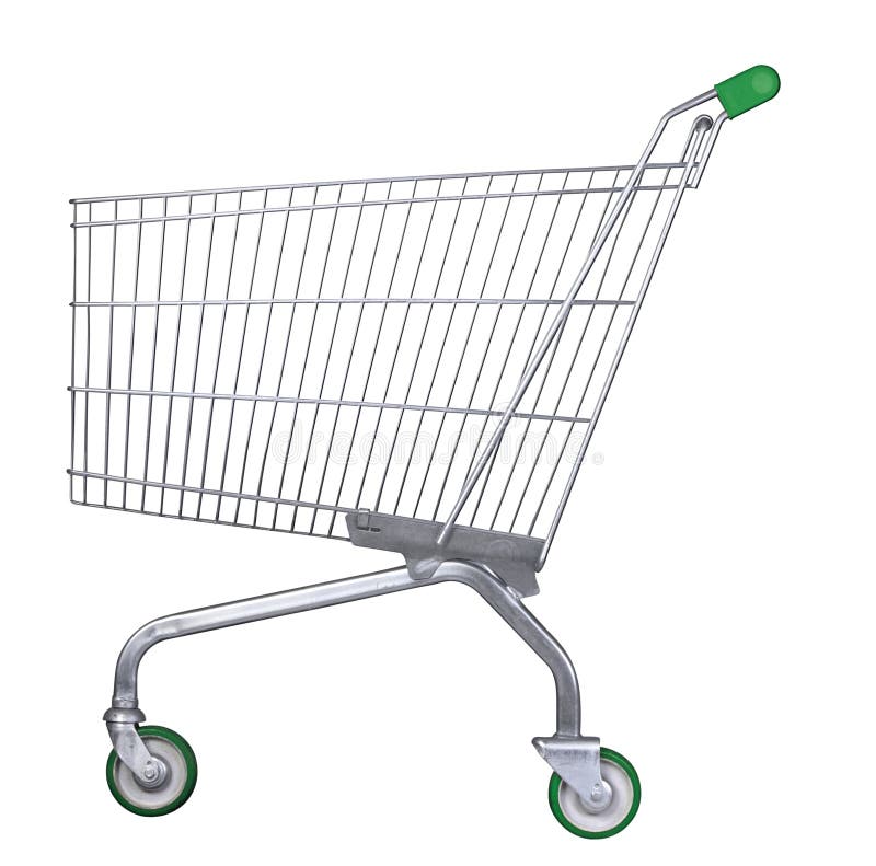 Het Karretje Van De Supermarkt Met Het Knippen Van Weg Stock Foto ...