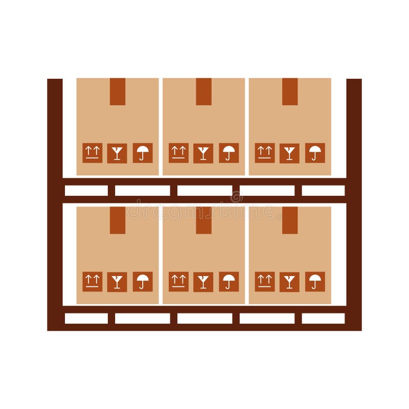 Het Karton Van Stapeldozen in Het Pictogram Van De Plankenlevering ...