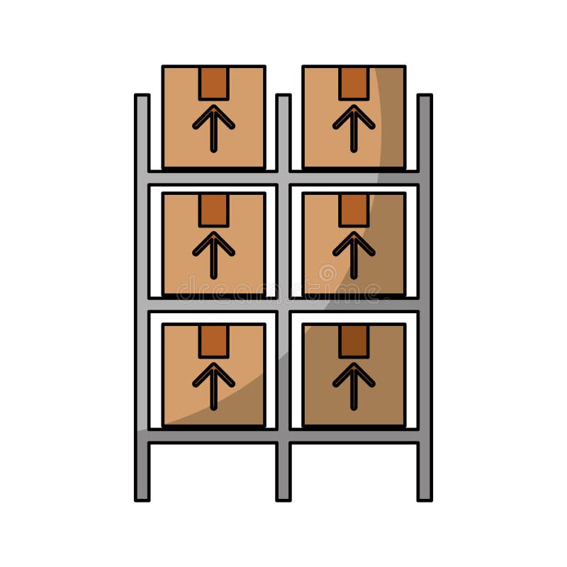Het Karton Van Stapeldozen in Het Pictogram Van De Plankenlevering ...