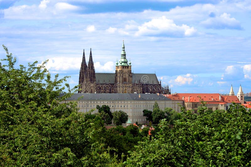Het Kasteel Van Praag in Tsjechische Republiek Stock Afbeelding - Image ...