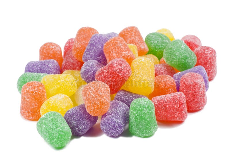 Het Kleurrijke Suikergoed Van De Dalingen Van De Gom Op Wit Stock Foto ...
