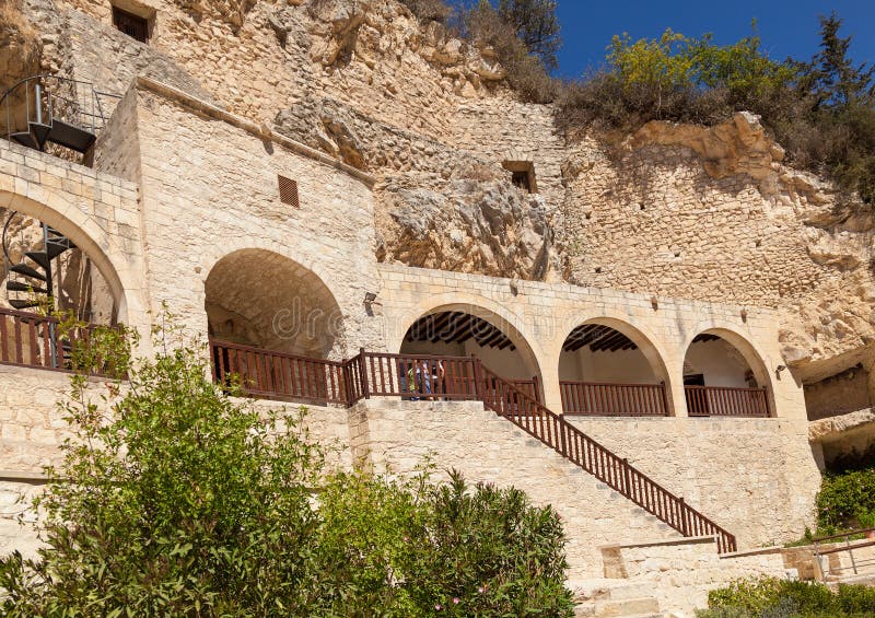 Het Klooster Van Heilige Neophytos Stock Afbeelding - Image of plaatsen ...