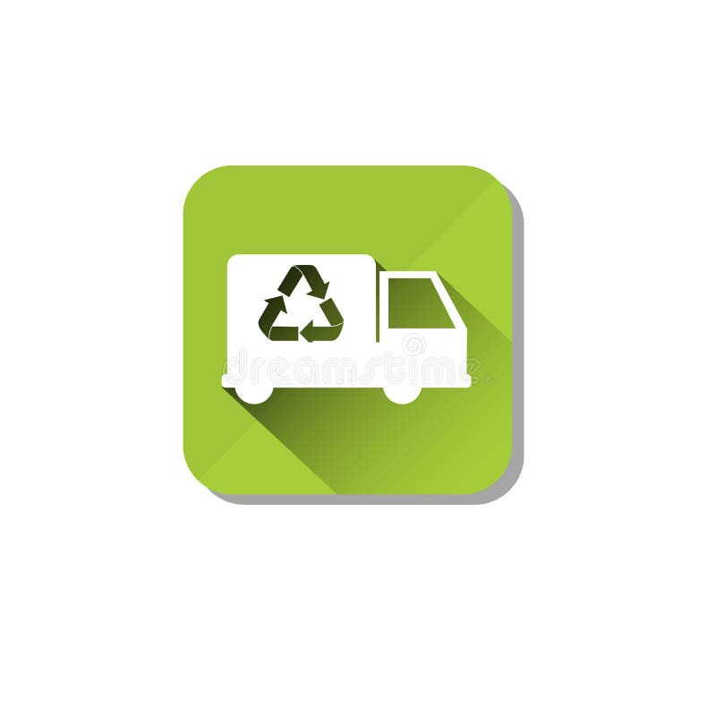 Het Kringloopsymbool Groen Logo Web Icon Van De Autovrachtwagen Vector ...