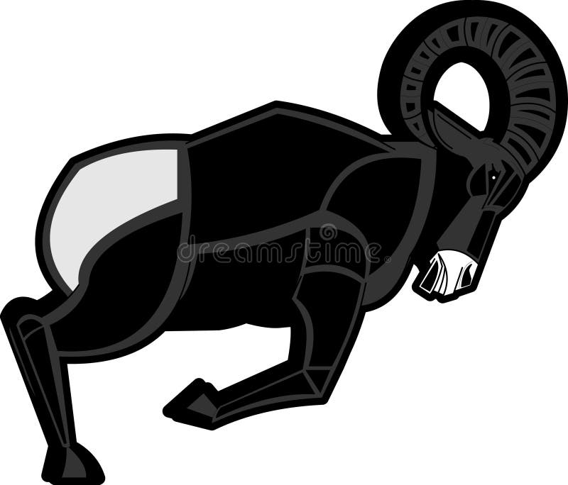 Gestileerd Zwart Silhouet Van Het Hoofd Van De Geit Steenbok Vector ...