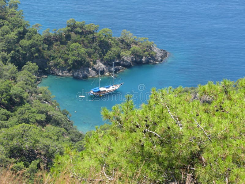 Het Landschap Van De Kustlijn Van Middellandse Zee Turkije Stock ...