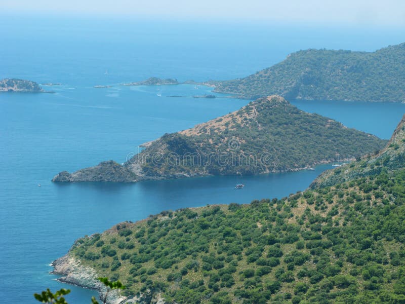 Het Landschap Van De Kustlijn Van Middellandse Zee Turkije Stock ...