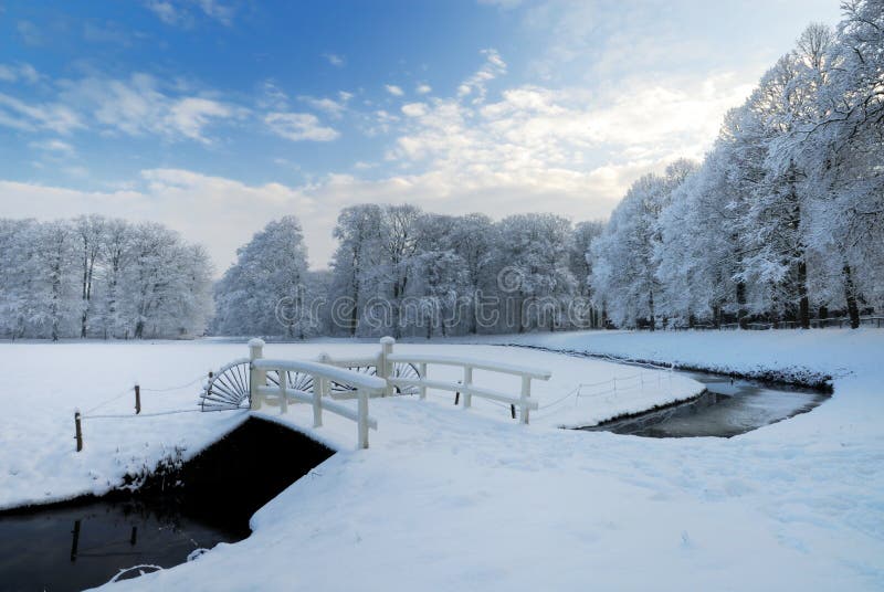 Het Landschap Van De Winter in Nederland Stock Foto - Image of land ...