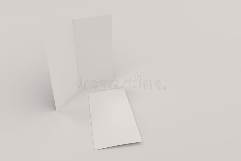 Het Lege Witte Model Van De Twee Vouwenbrochure Op Witte Achtergrond ...