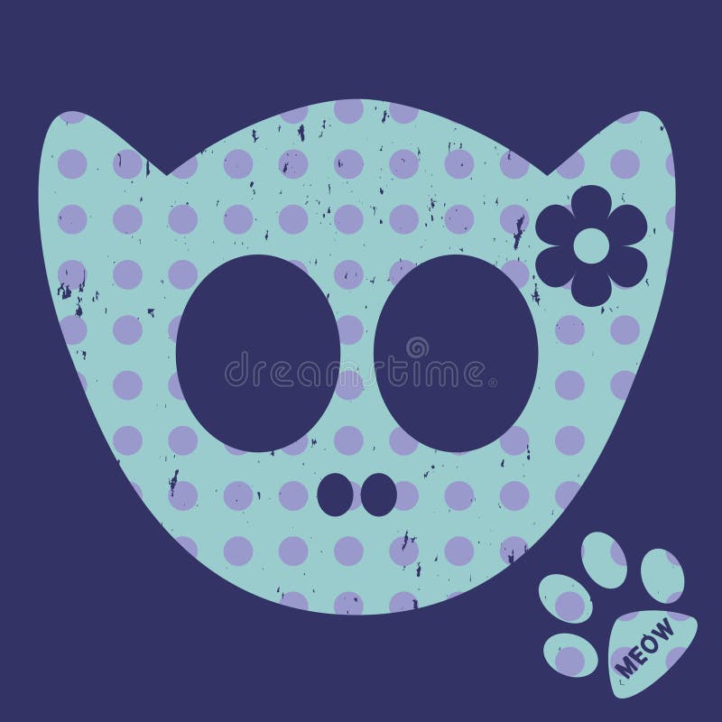 Het skelethoofd van de kat vector illustratie. Illustration of welp ...