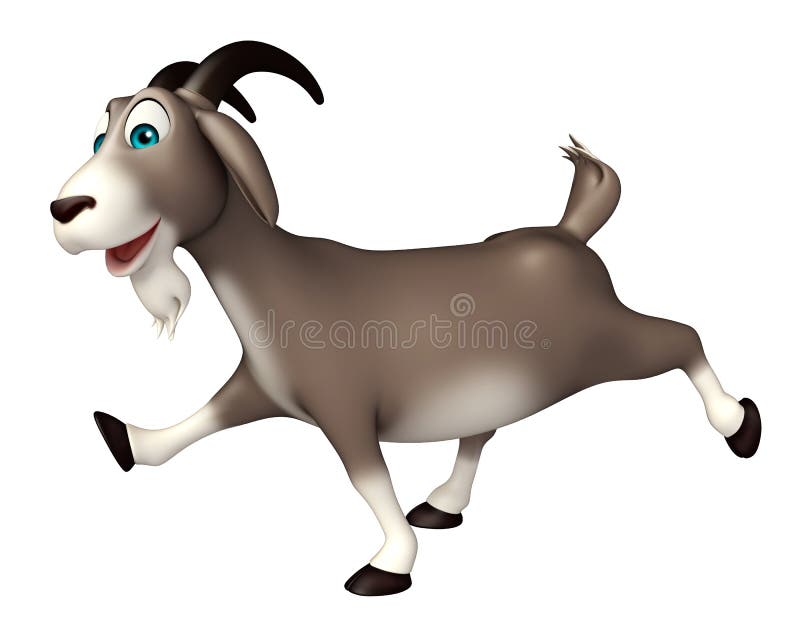 Het Leuke Karakter Van Het Geit Grappige Beeldverhaal Stock Illustratie ...