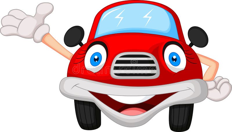 Het Leuke Rode Karakter Van Het Autobeeldverhaal Vector Illustratie ...