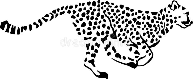 De Panter Van Het Luipaardsilhouet Gepard Vector Illustratie ...