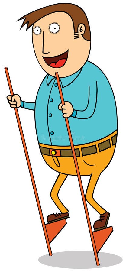 Het lopen op stelten vector illustratie. Illustration of illustratie ...