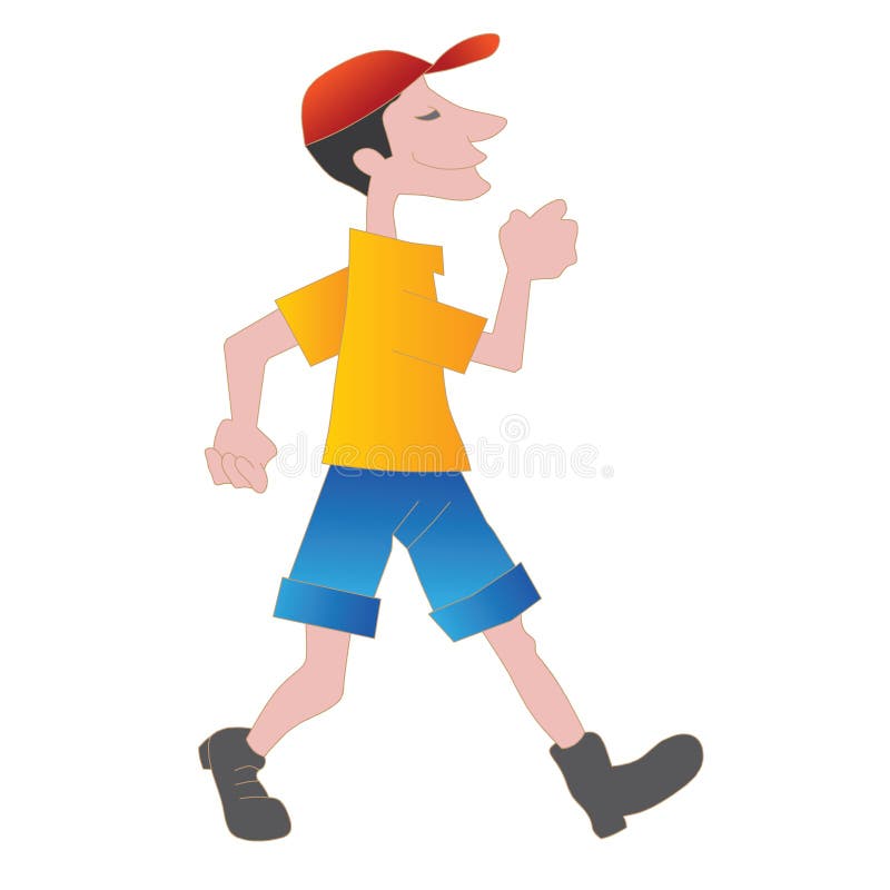 Het lopen van de mens vector illustratie. Illustration of winnaar ...