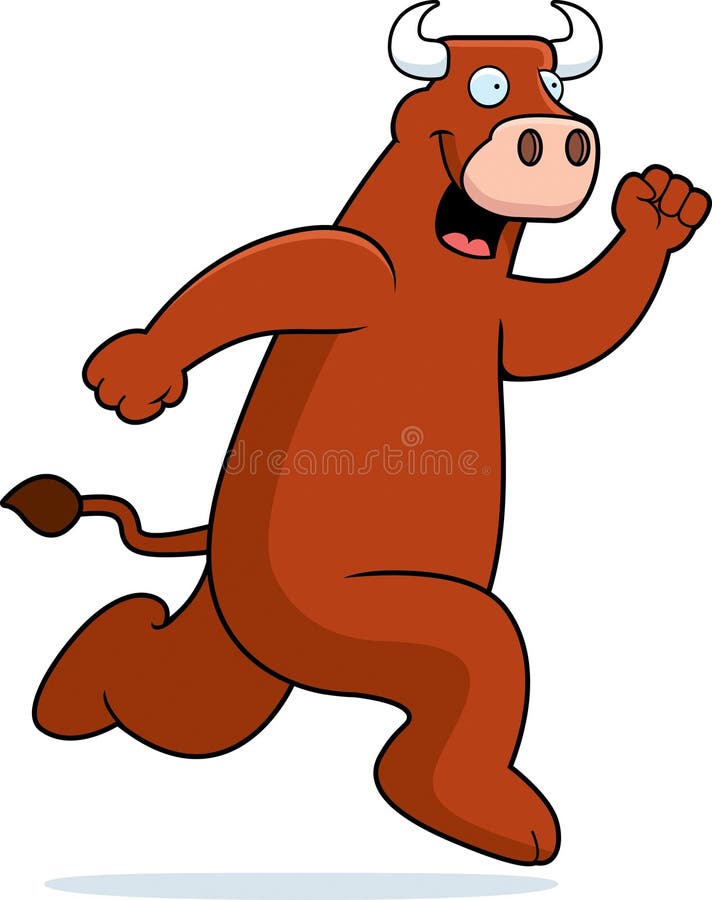 Het Lopen van de stier vector illustratie. Illustration of glimlachen ...