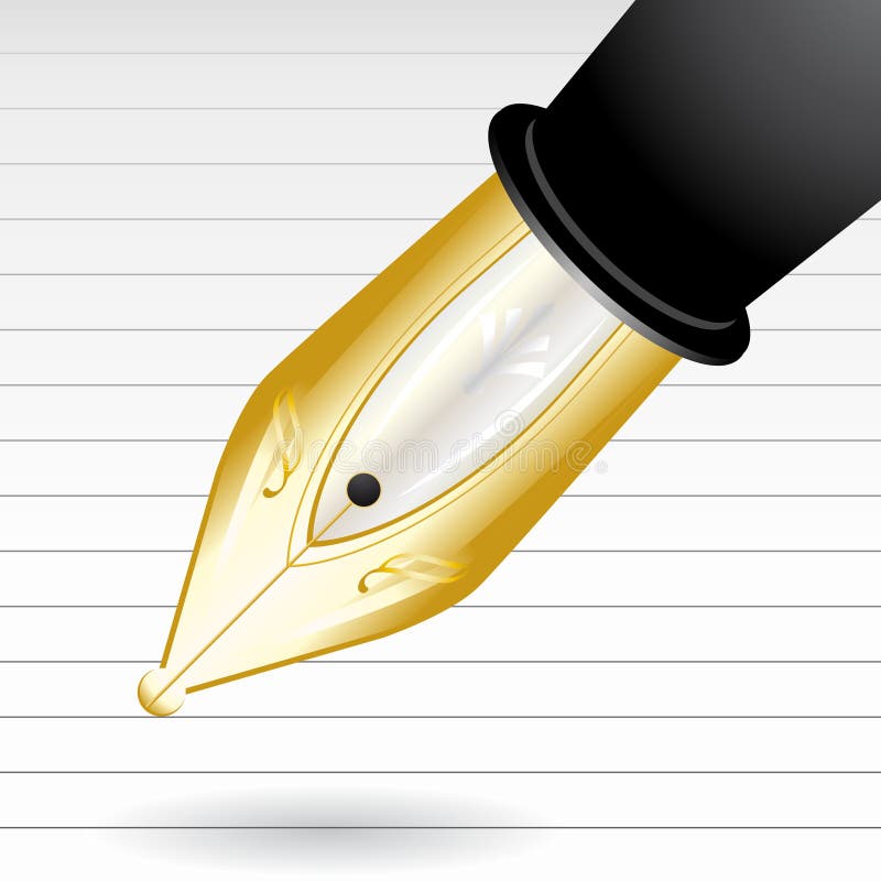 Schrijven Met Een Luxe Vulpen Stock Illustratie - Illustration of ...