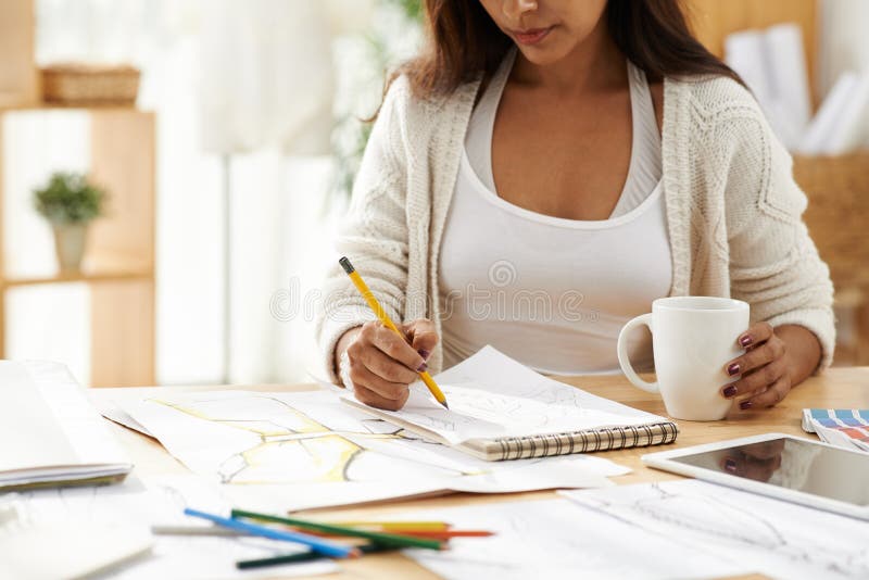 Het maken van schets stock afbeelding. Image of creatief - 70133793