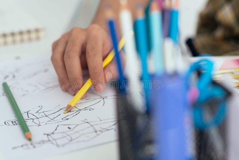 Het maken van schetsen stock foto. Image of baan, beroep - 44451790