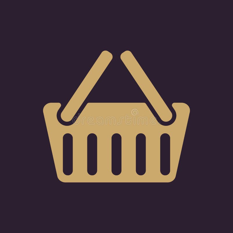 Het Mand Shoping Pictogram Het Symbool Van De Winkelmand Vlak Stock ...