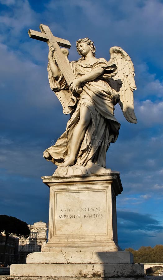 Het Marmeren Standbeeld Van Bernini Van Engel Stock Foto - Image of ...