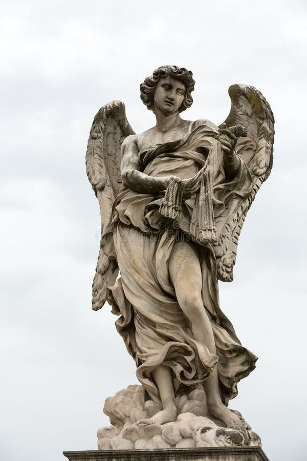 Marmeren Standbeeld Van Engel Met Het Kruis Door Ercole Ferrata Van ...