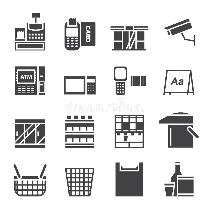 Pictogram Voor Gemakswinkeluitrusting Vector Illustratie - Illustration ...
