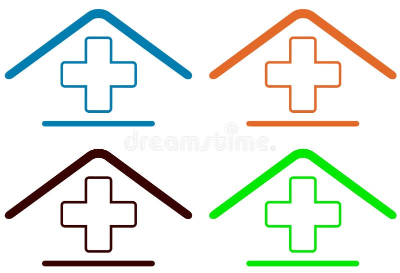 Medisch symbool voor thuis vector illustratie. Illustration of hulp ...