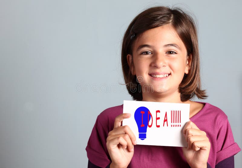 Het Meisje Heeft Een Goed Idee Stock Afbeelding - Image of adolescentie ...