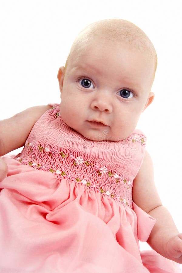 Het Meisje Van De Baby in Roze Kleding Stock Foto - Image of ...