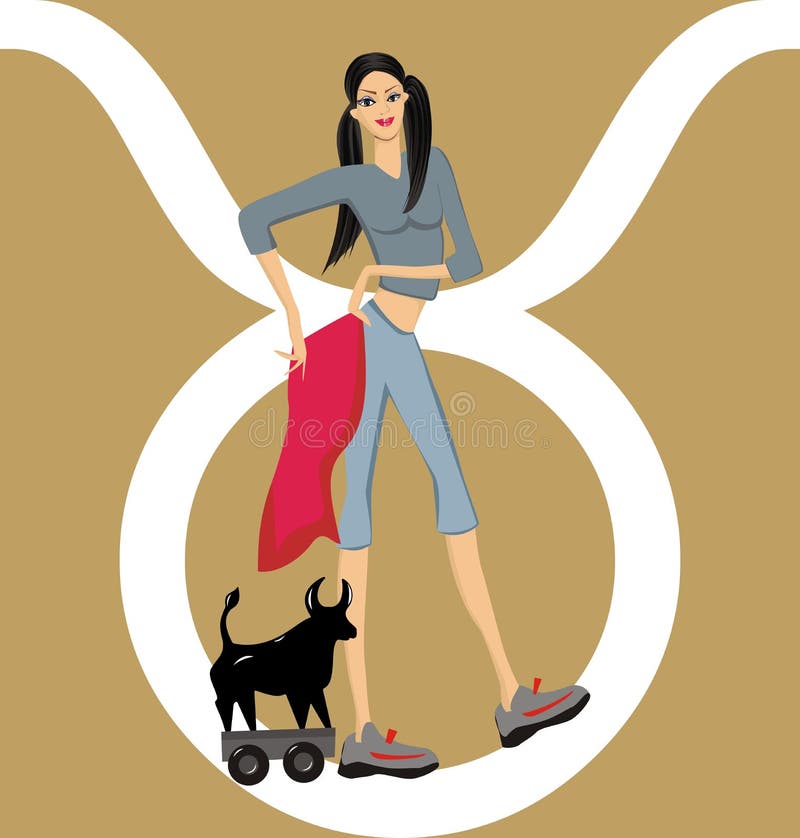 Taurus Meisje Met Henna Tatoeage Op Haar Been En Borst Trekt Blauwe ...