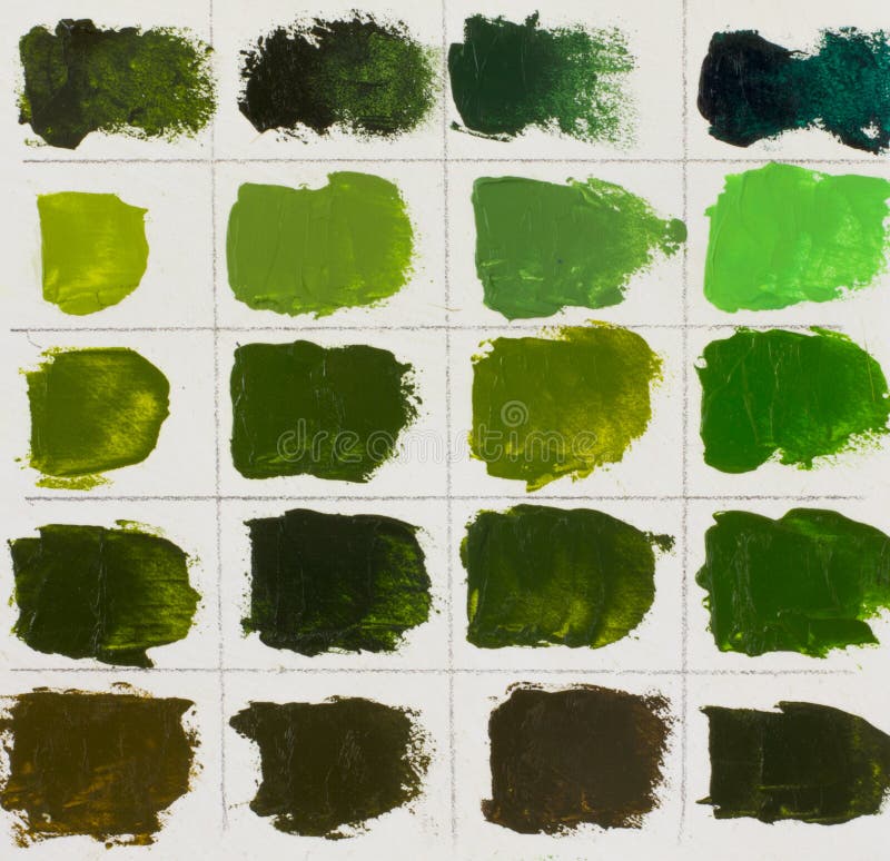 Het Mengen Van Verschillende Kleuren Van Verf Op Het Palet Stock ...