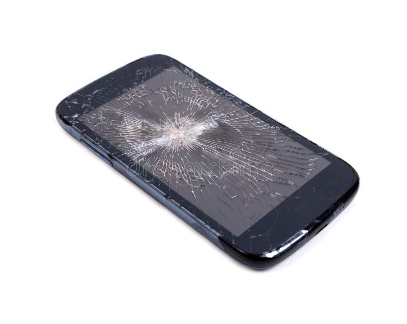 Scherm Gebarsten Smartphone. Mobiele Telefoon Met Beschadigde ...