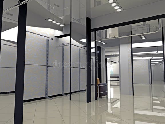 Het Moderne Binnenland Van De Winkel Stock Foto - Image of winkel ...