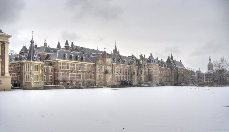 Den Haag in de Winter stock afbeelding. Image of gebouwen - 15808523