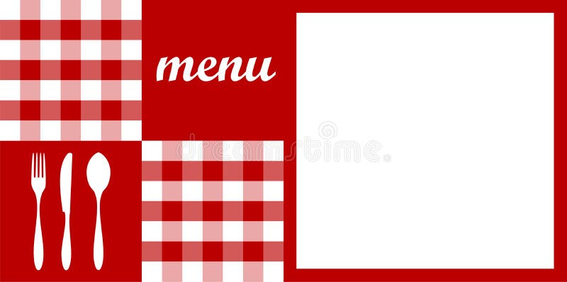 Het Ontwerp Van Het Menu. Rood Tafelkleed. Vector Illustratie ...