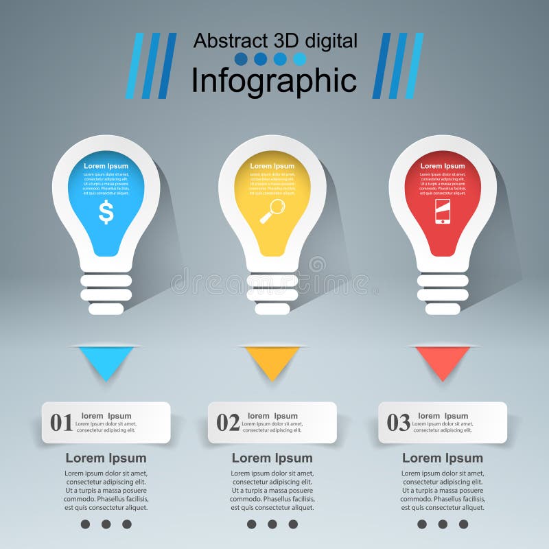 Het Ontwerp Van Infographic Bol, Licht Pictogram Vector Illustratie ...