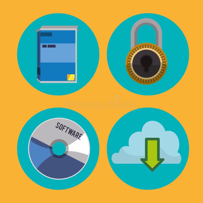Het Ontwerp Van Softwarepictogrammen Vector Illustratie - Illustration ...