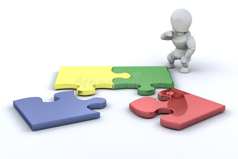 Het oplossen van puzzel stock illustratie. Illustration of probleem ...