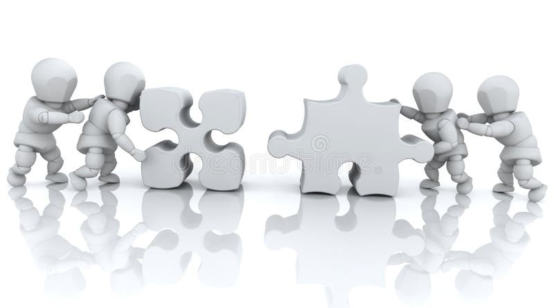 Puzzels oplossen stock illustratie. Illustration of oplossing - 9750121