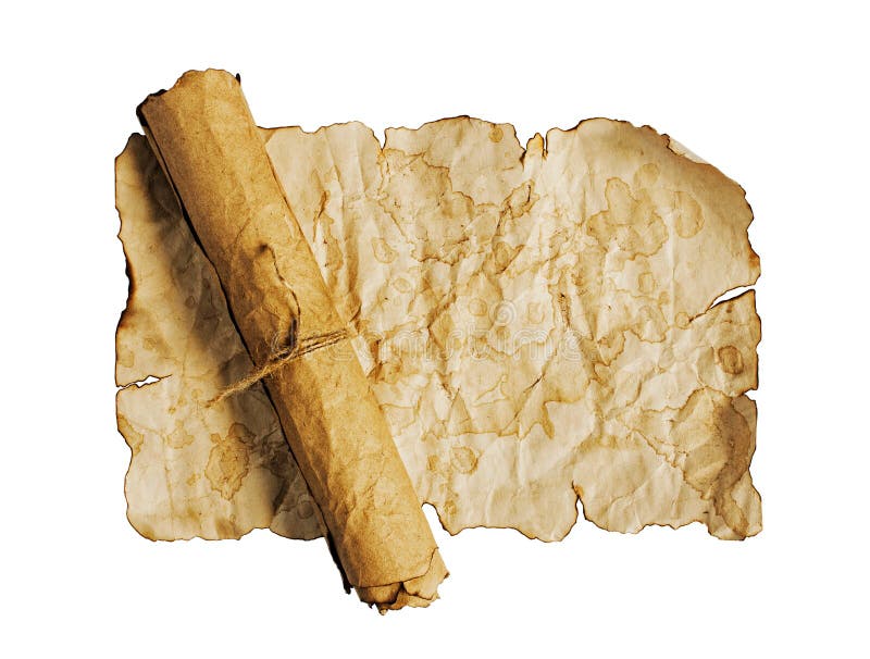 Het Oude Perkament of De Uitgerolde Rol Stock Foto - Image of ...