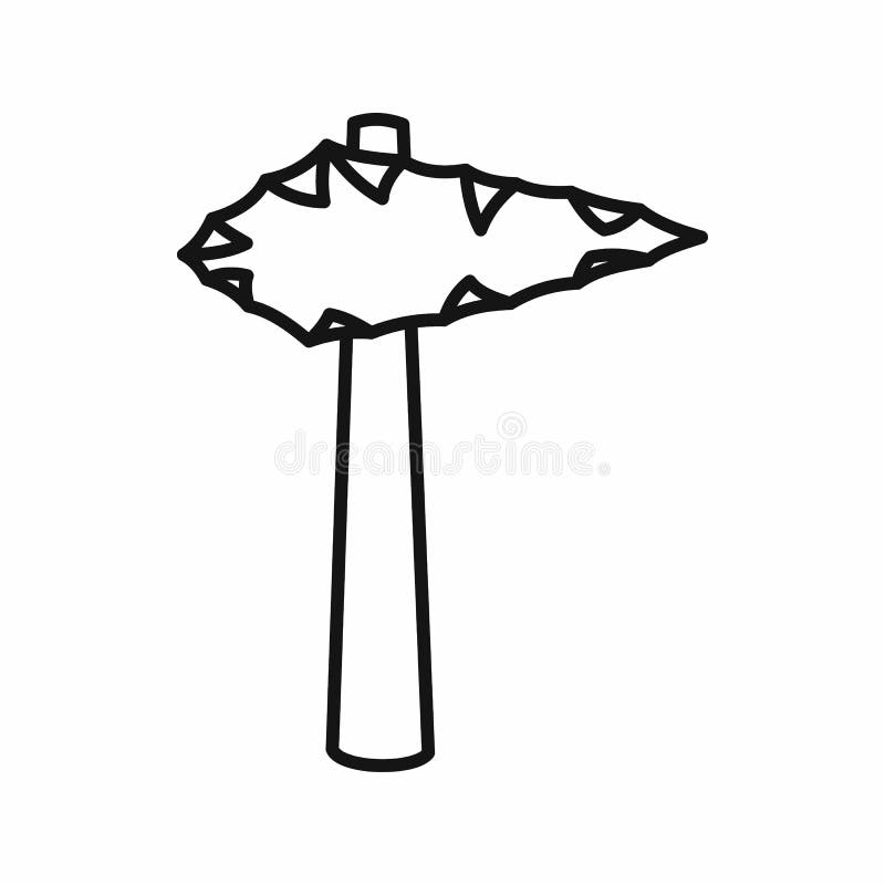Het Oude Pictogram Van De Steenbijl, Overzichtsstijl Vector Illustratie ...