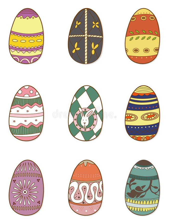 Het Paasei Van Het Beeldverhaal Vector Illustratie - Illustration of ...