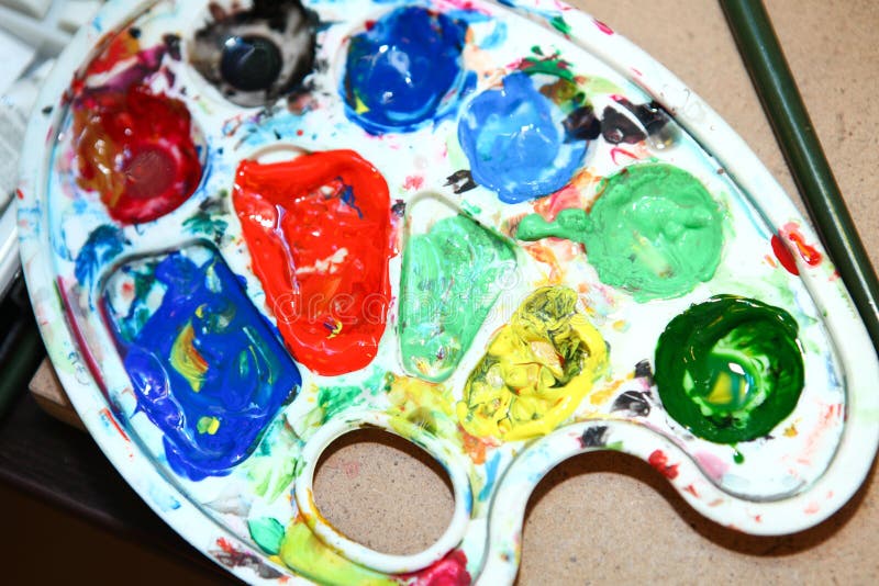 Het Palet Van De Kleur Van Verf Stock Afbeelding - Image of verf ...