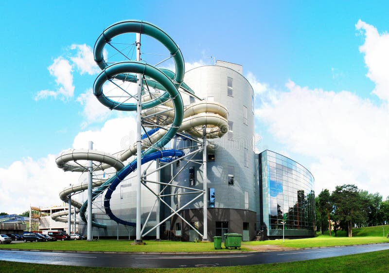 Het Park Van De Wateraantrekkelijkheid in Druskininkai Spa Stad ...
