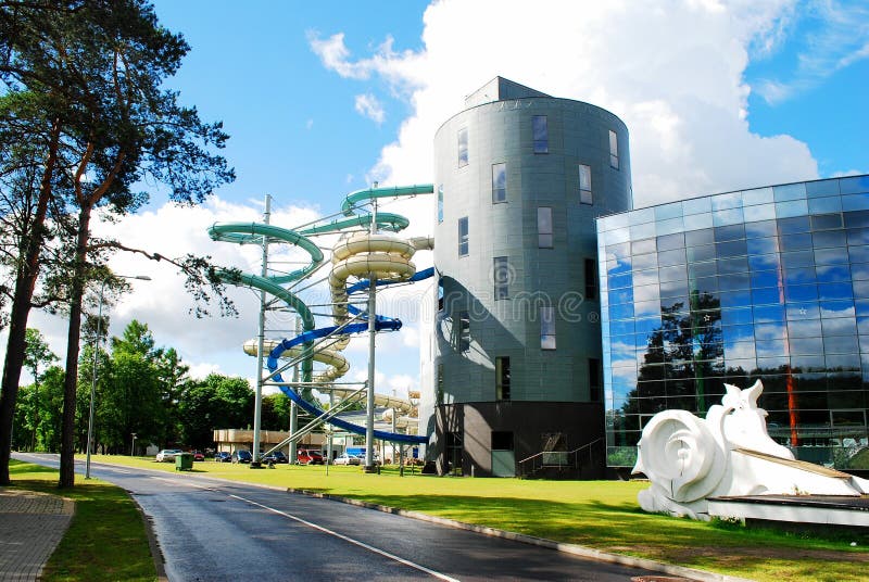 Het Park Van De Wateraantrekkelijkheid in Druskininkai Spa Stad Stock ...